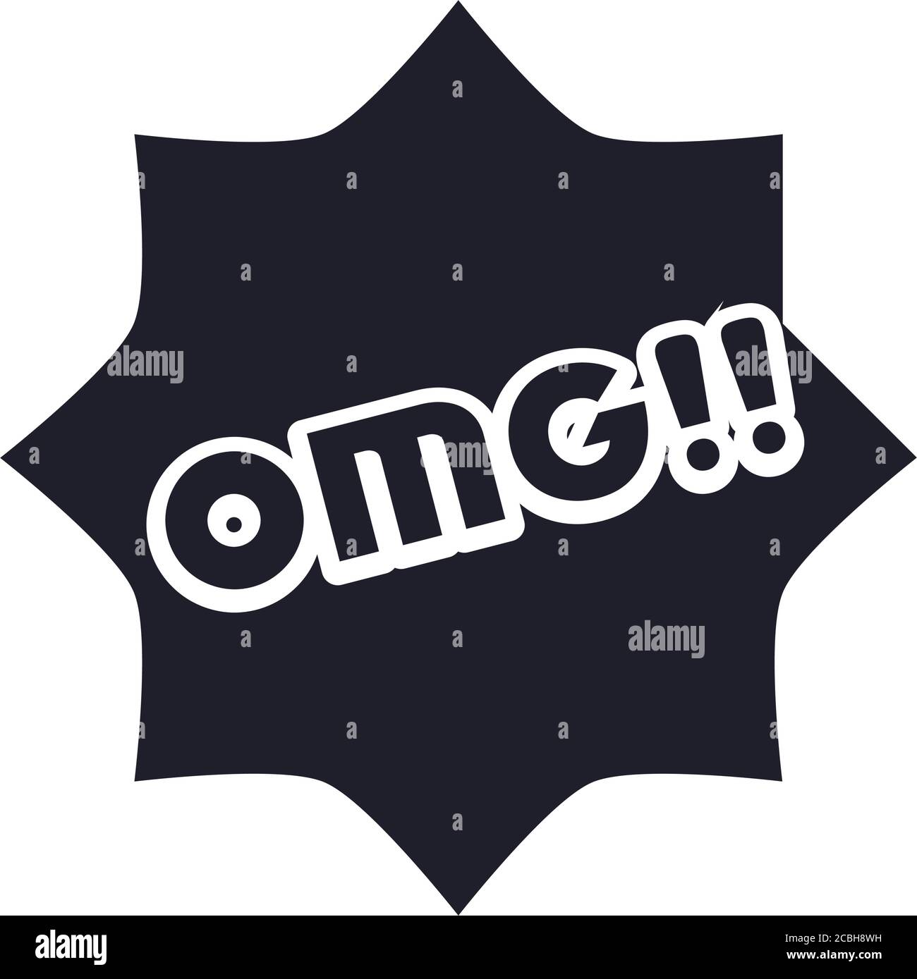 slang bubbles, speech star bubble with omg word, over white background ...