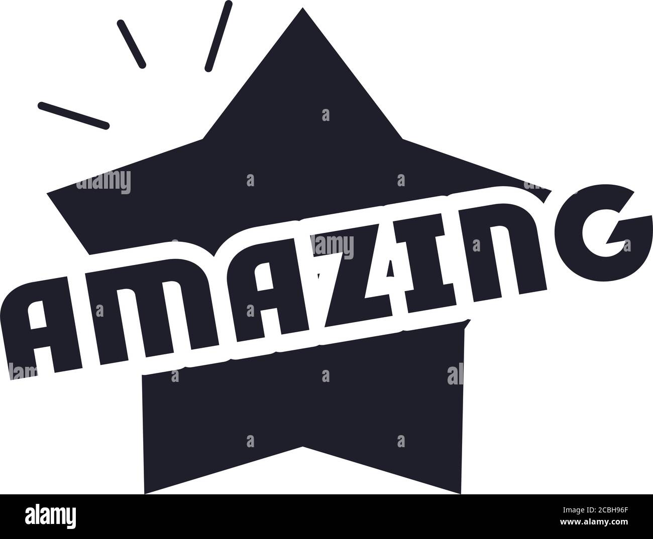 slang bubbles amazing text star over white background, silhouette icon ...