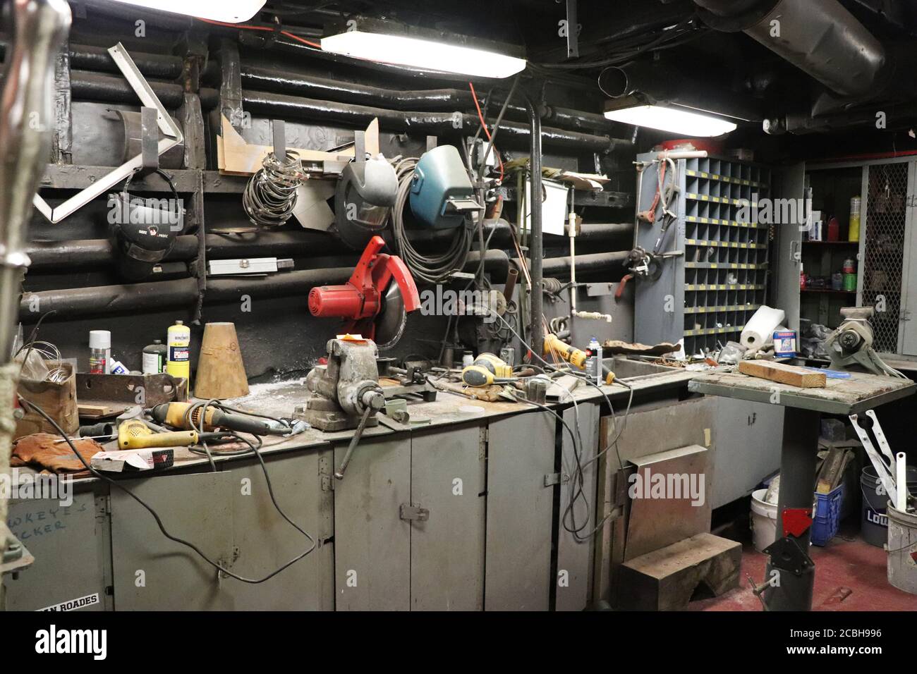 Busy Workshop with tools Stock Photo - Alamy