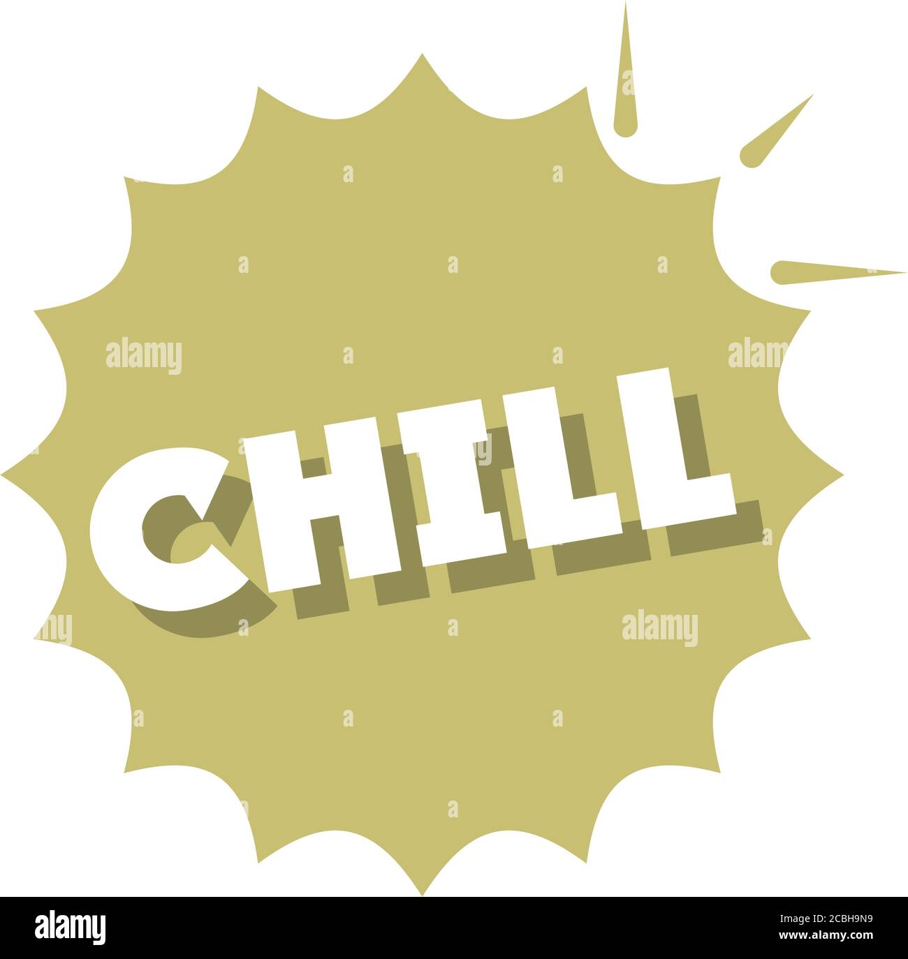 slang bubbles, comic style sticker chill text over white background ...