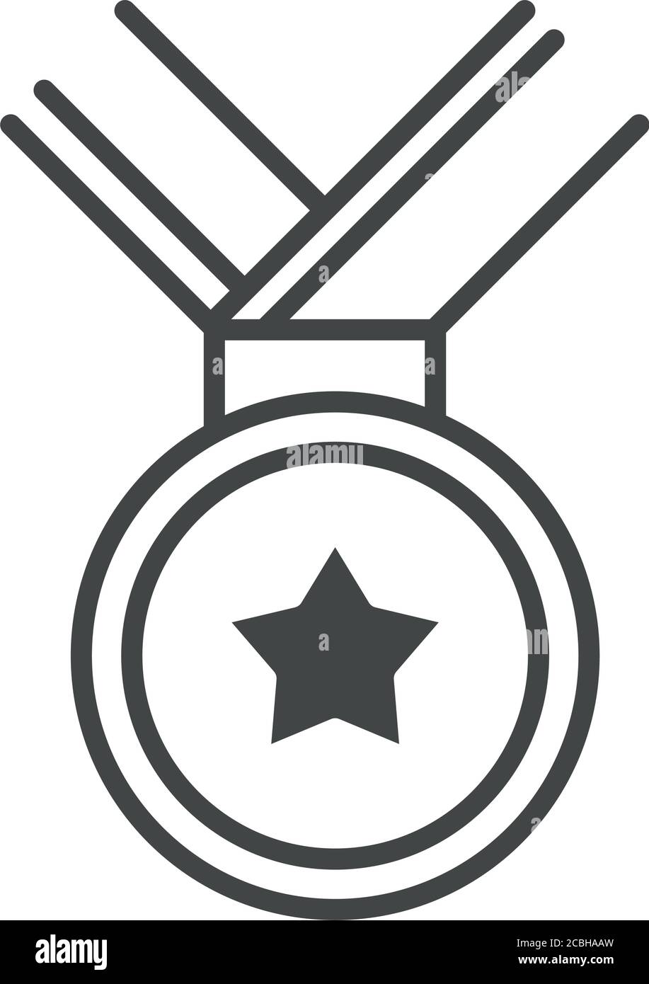 medal award success emblem line icon design vector illustration Stock ...