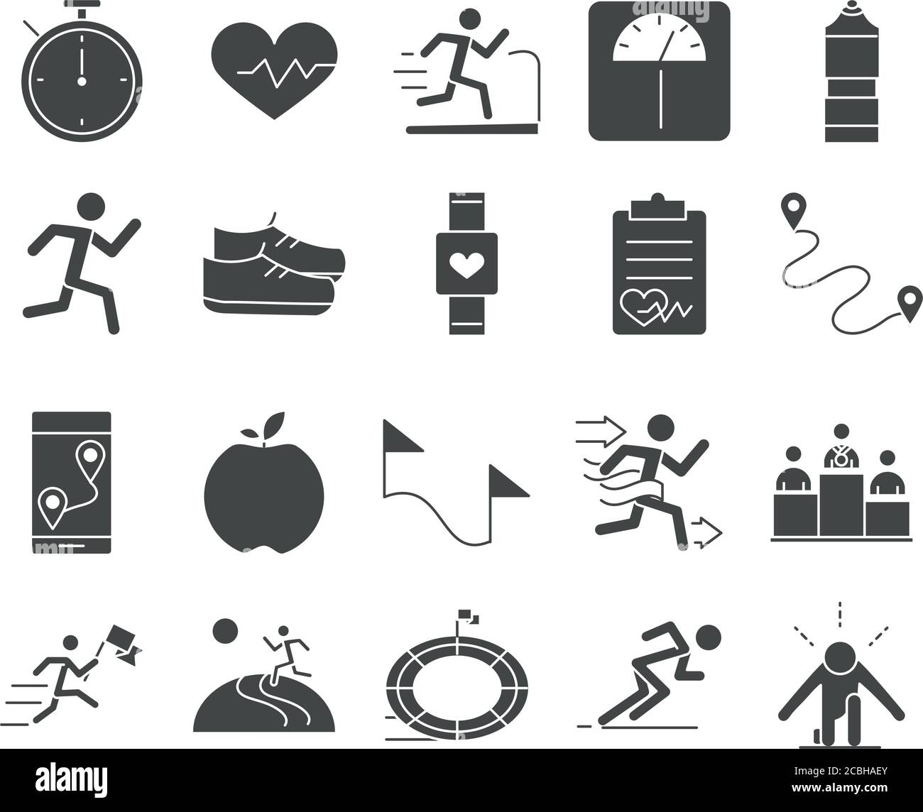 running sport race line icons set design vector illustration Stock ...