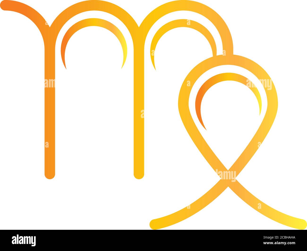 zodiac sign virgo astrology calendar mystic gradient style icon vector ...