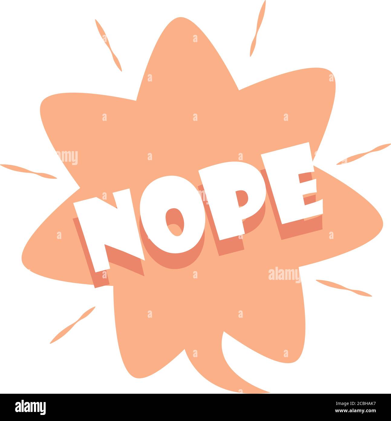 slang bubbles, sticker shape star nope word over white background, flat ...