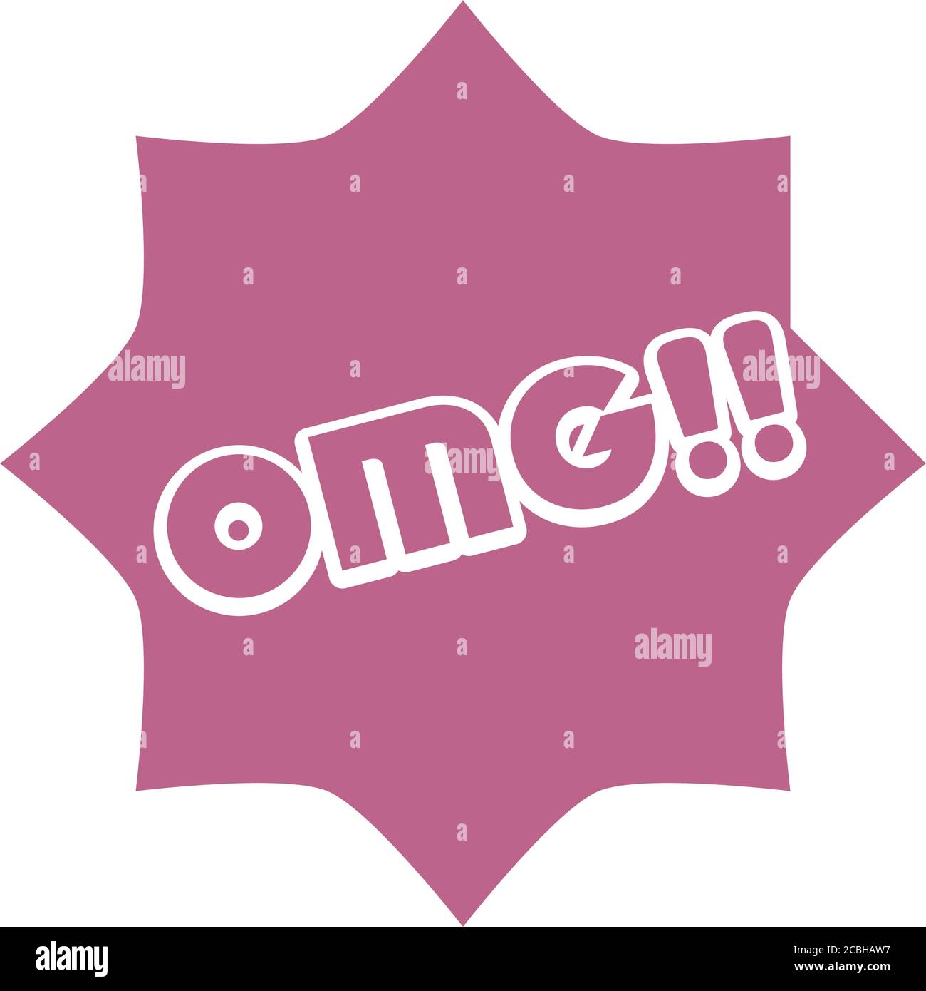 slang bubbles, speech star bubble with omg word, over white background ...