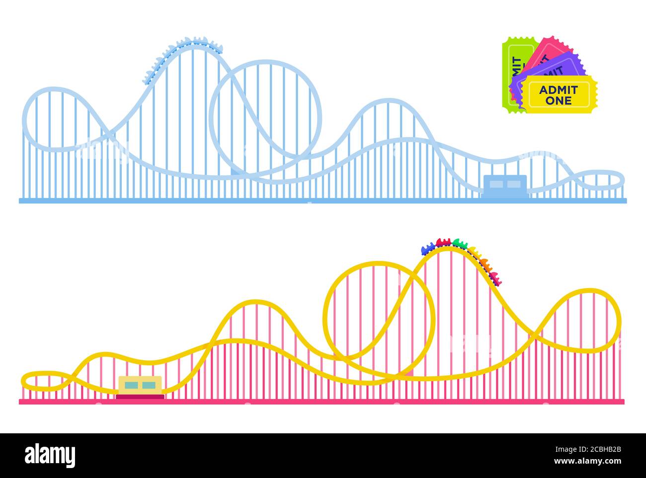 Colorful amusement ride in Cut Out Stock Images & Pictures - Alamy