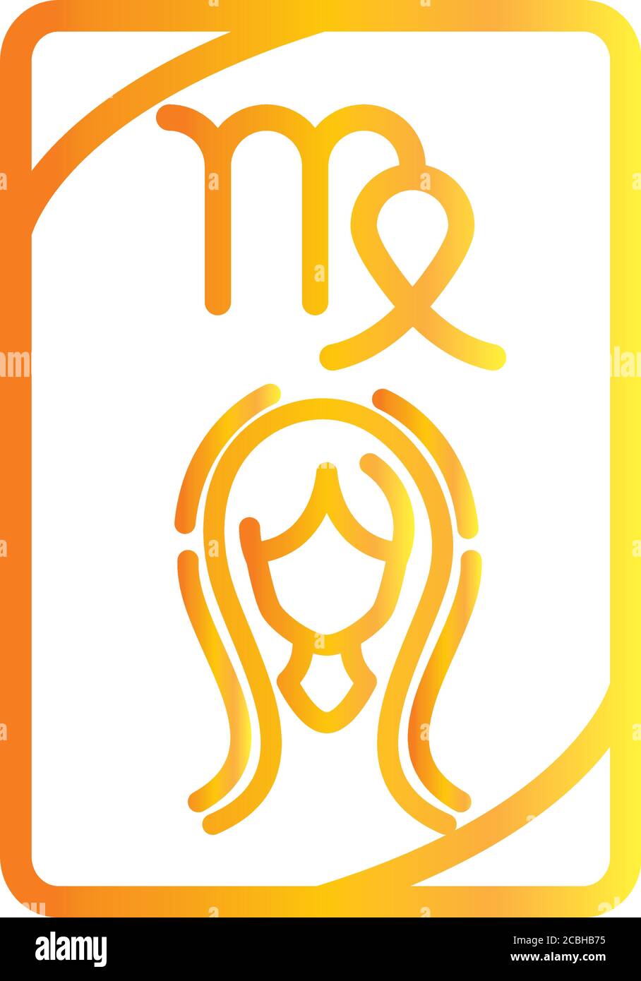 zodiac virgo esoteric tarot prediction card gradient style icon vector ...