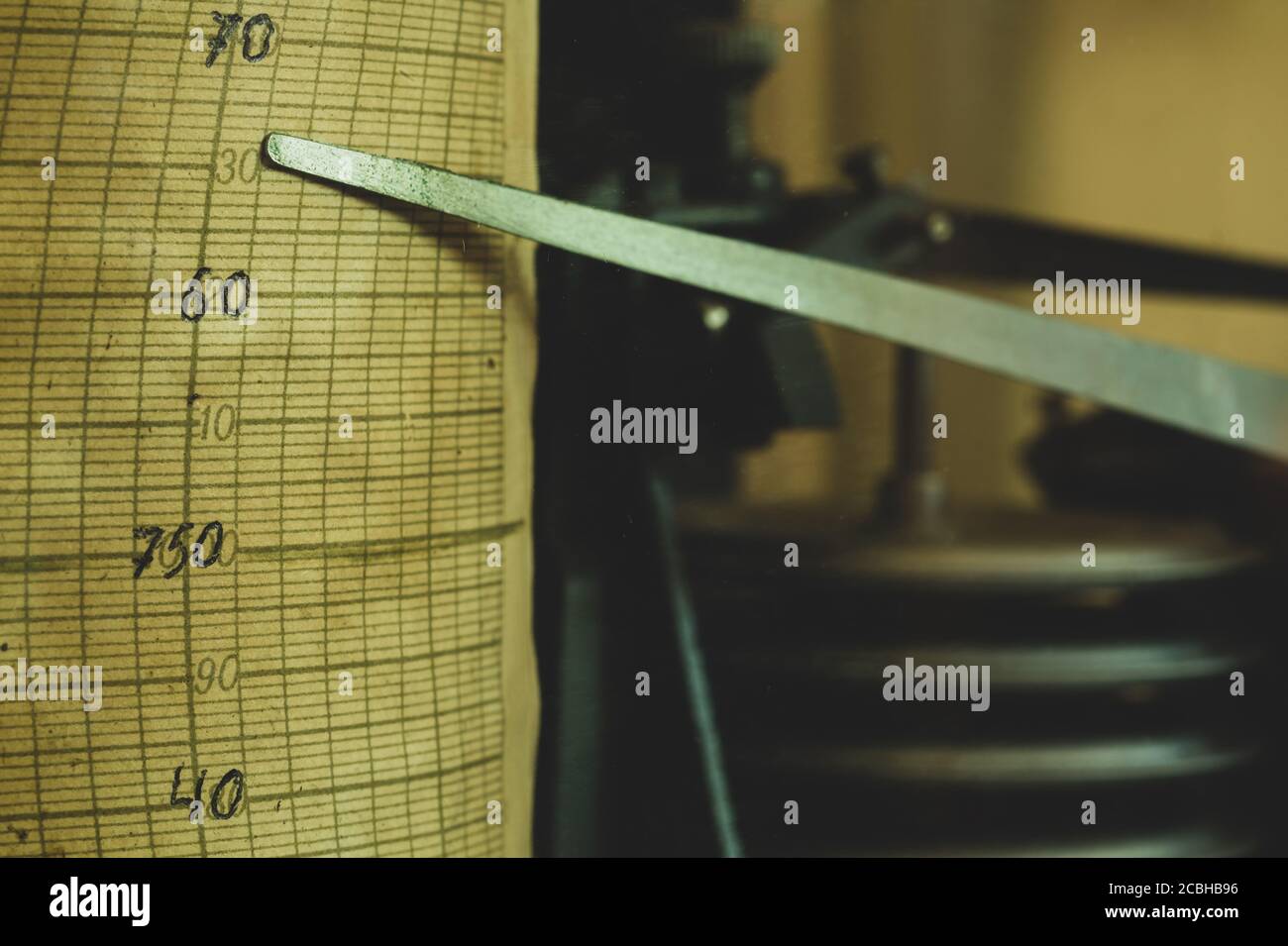 Retro hygrometer. vintage weather station. measurement of humidity ...