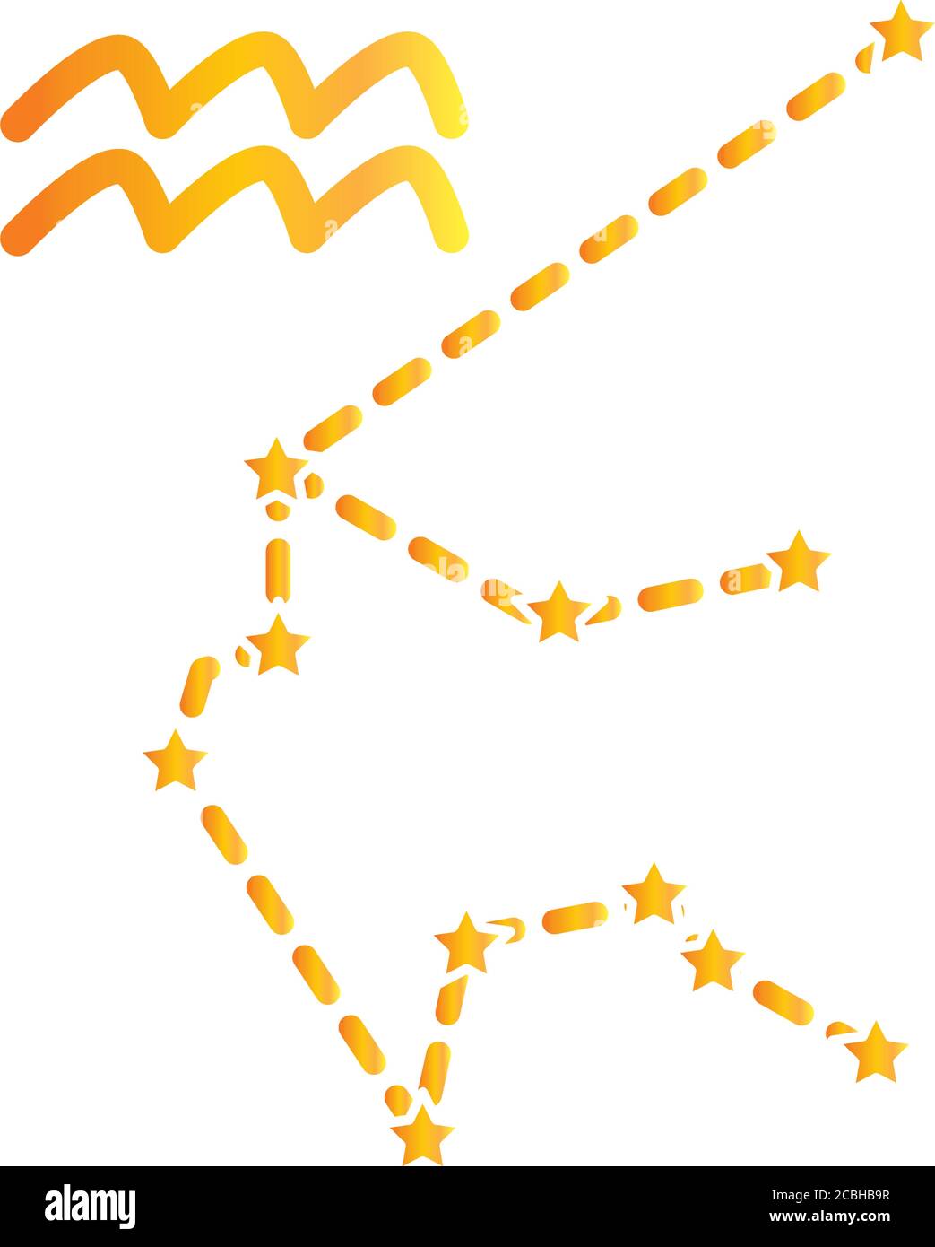 zodiac aquarium constellation astrological gradient style icon vector ...