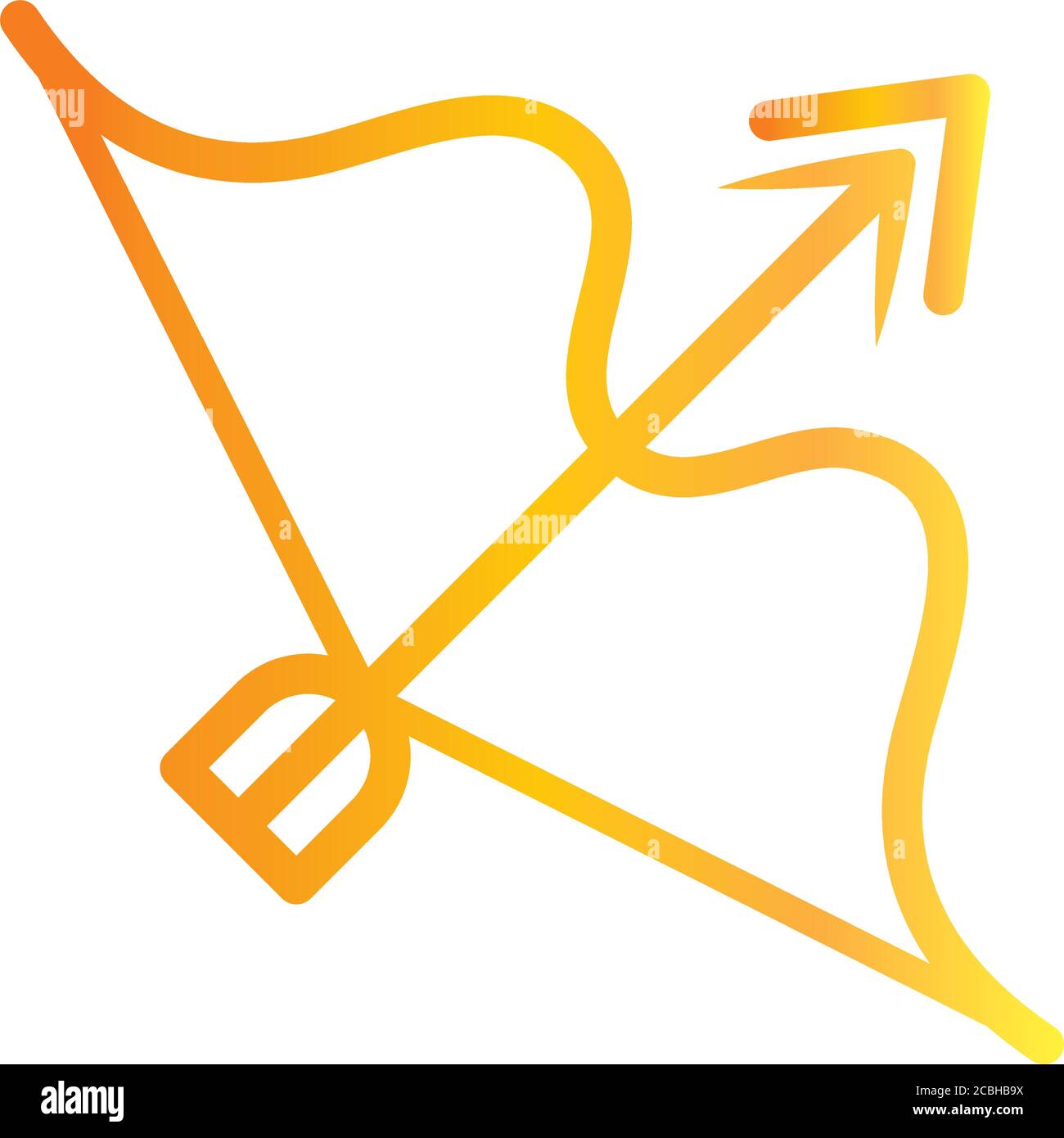 bow and arrow weapon over white background gradient style icon vector ...
