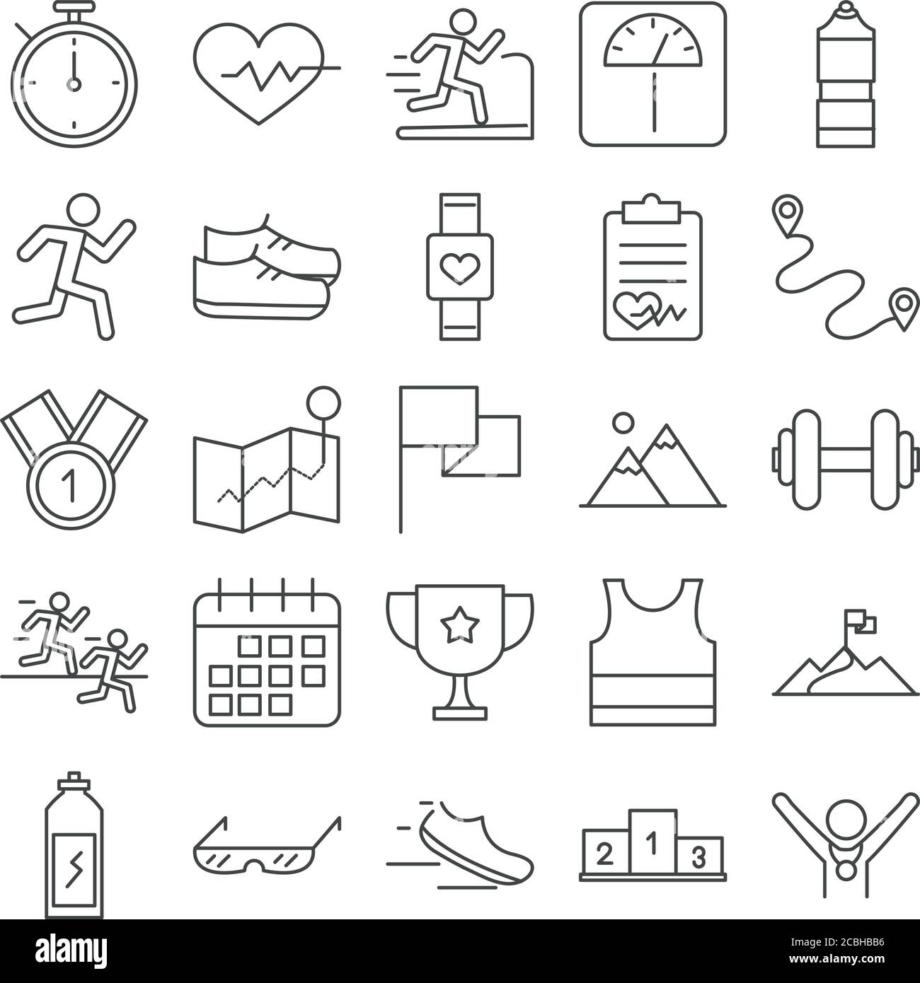 running sport race line icons set design vector illustration Stock ...