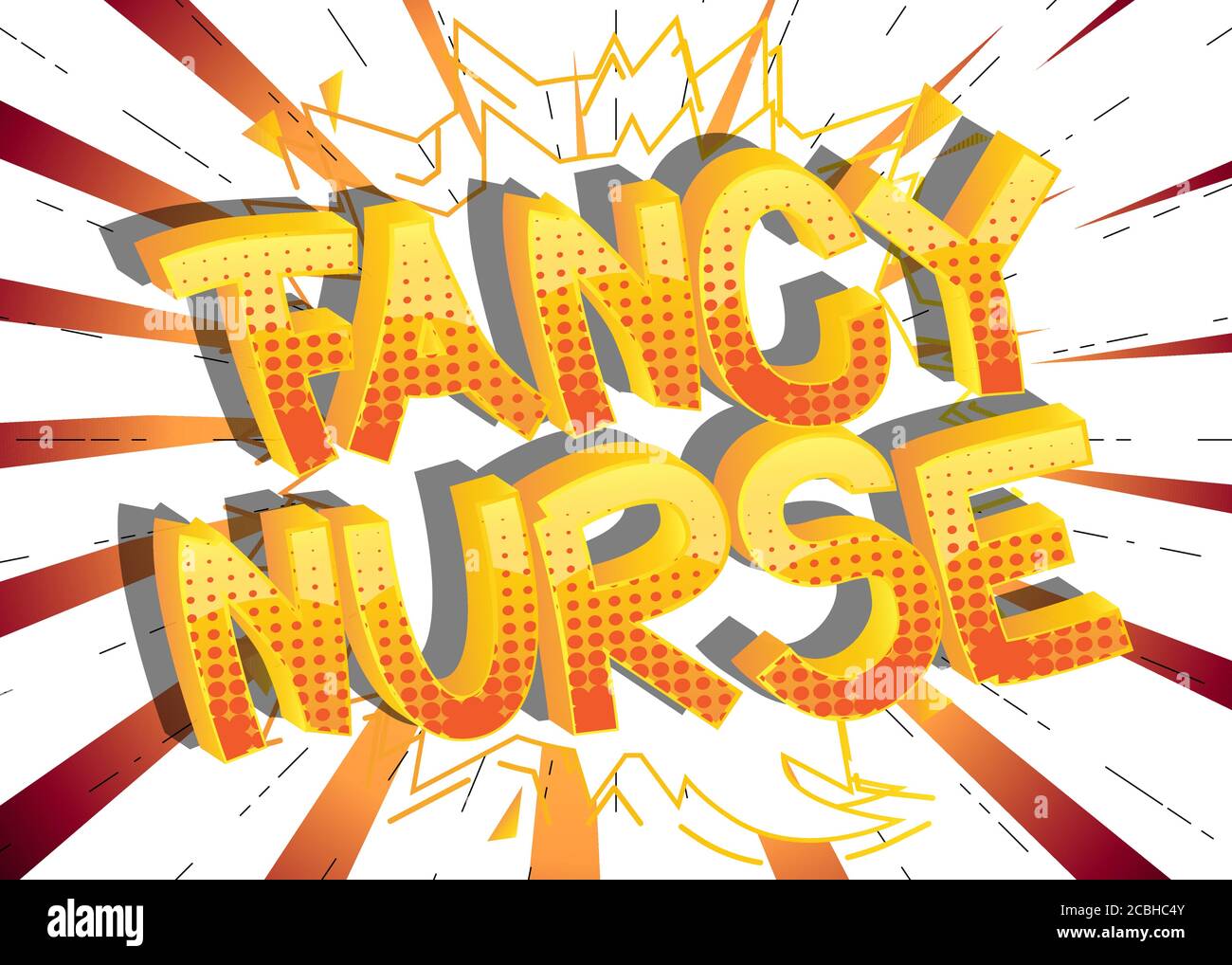 Fancy Nurse Comic book style cartoon words on abstract comics ...