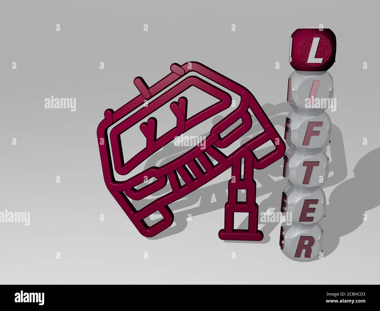 LIFTER 3D icon beside the vertical text of individual letters - 3D ...