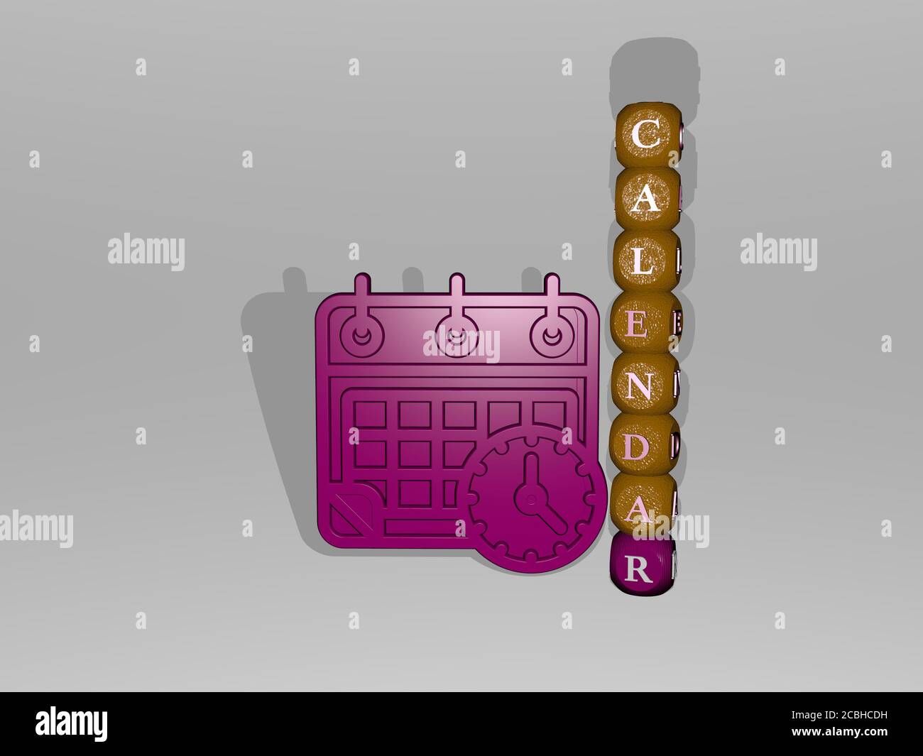 CALENDAR text beside the 3D icon - 3D illustration for background and ...