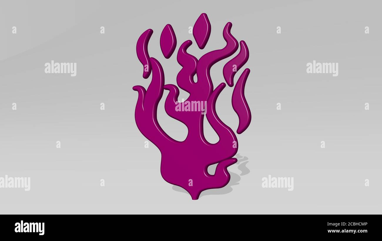 fire 3D icon casting shadow - 3D illustration for background and ...