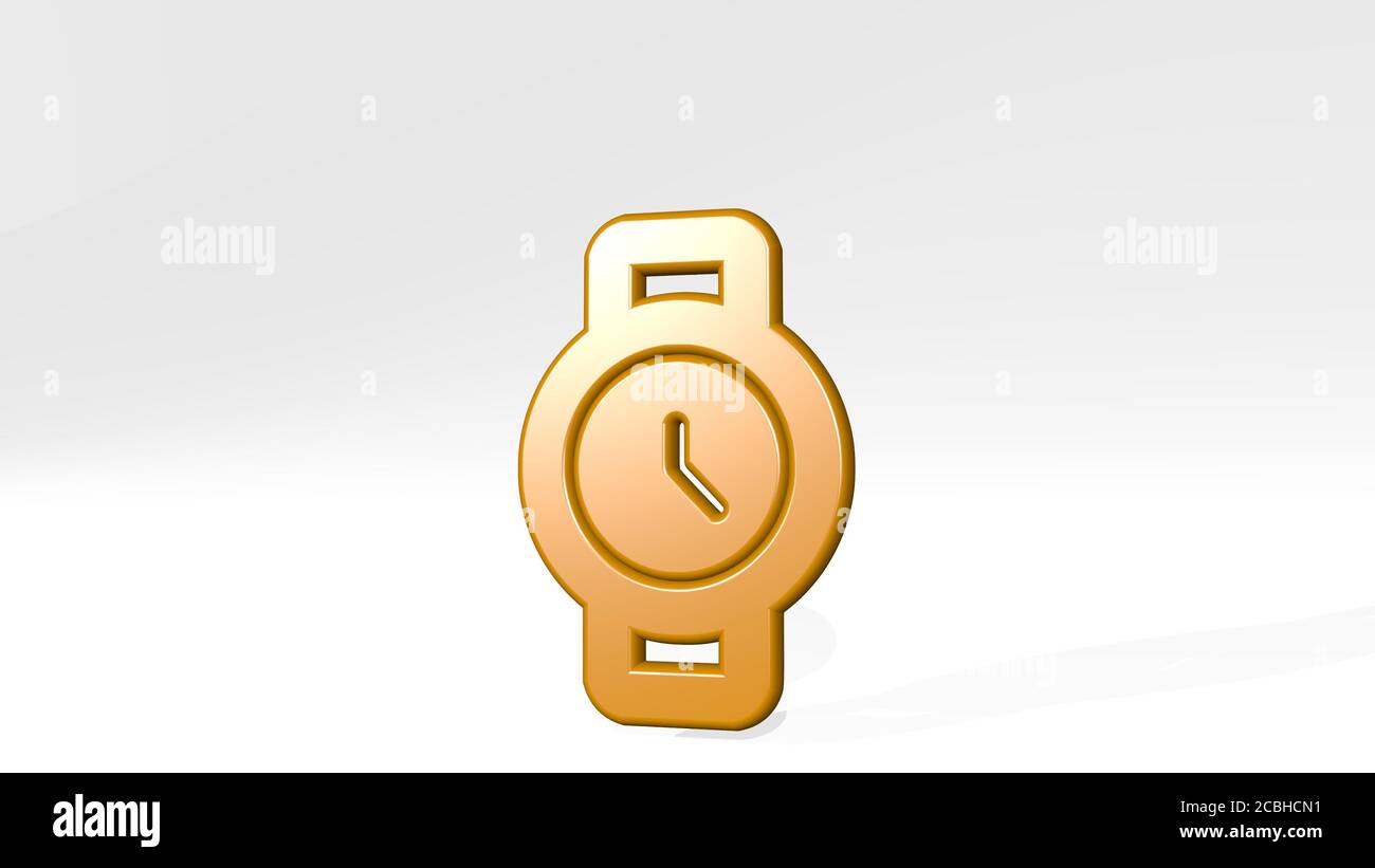 WATCH TIME ALTERNATE 3D icon casting shadow - 3D illustration for clock ...