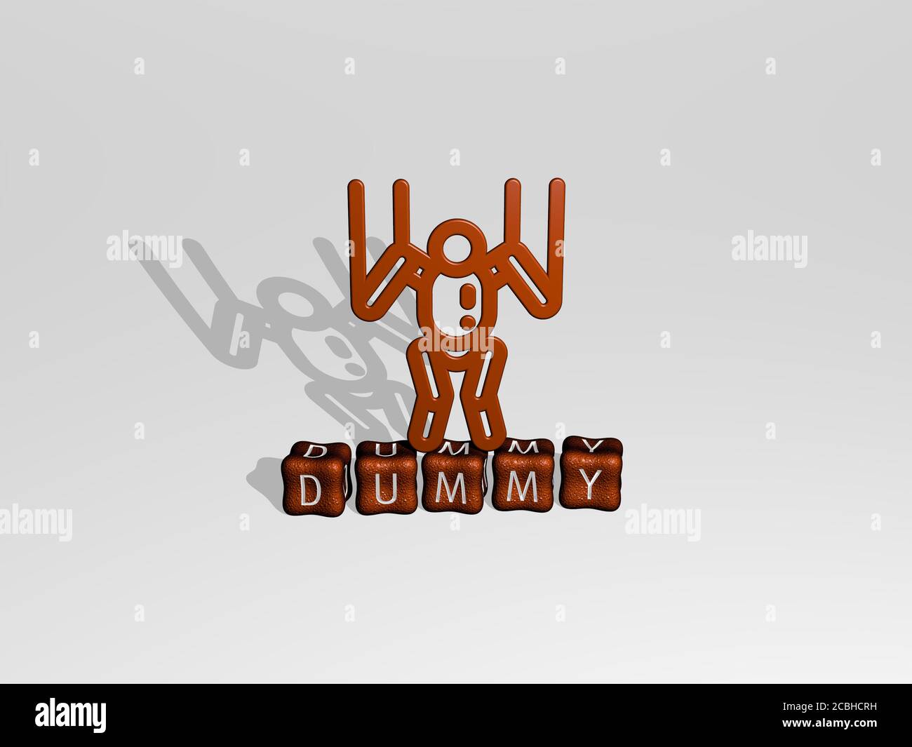 DUMMY 3D icon on cubic text - 3D illustration for background and ...
