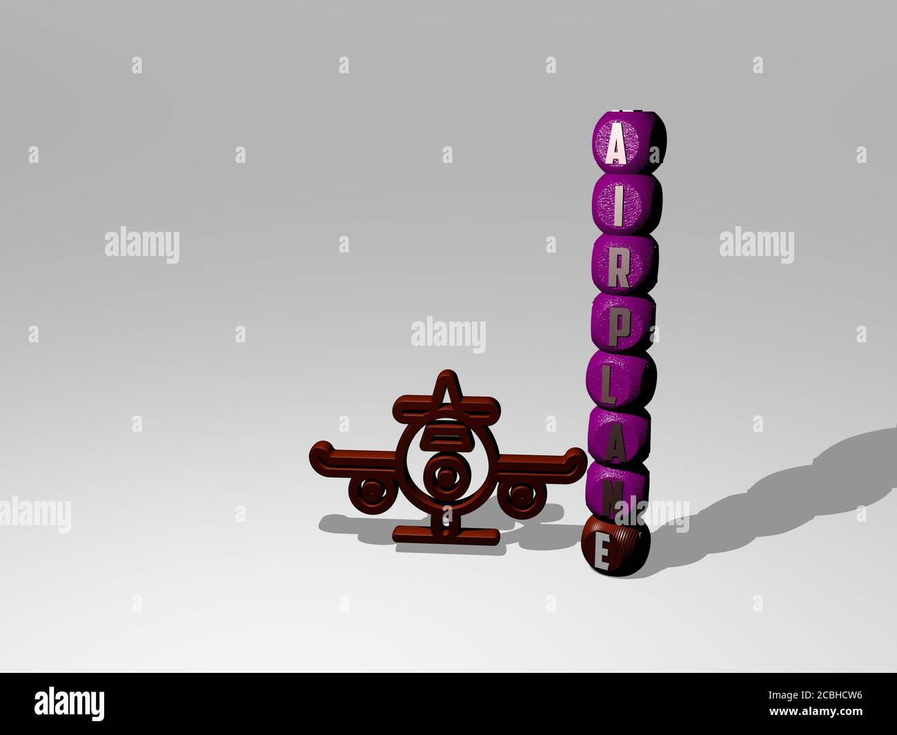 airplane text beside the 3D icon - 3D illustration for aircraft and ...