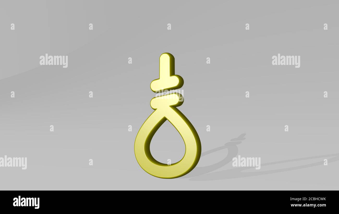 death noose 3D icon casting shadow - 3D illustration for background and ...