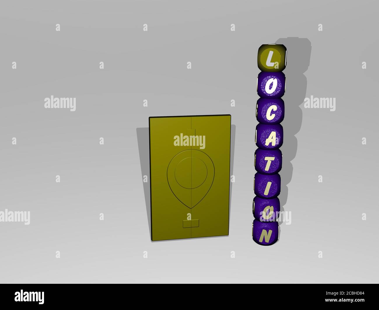 LOCATION text beside the 3D icon - 3D illustration for map and ...