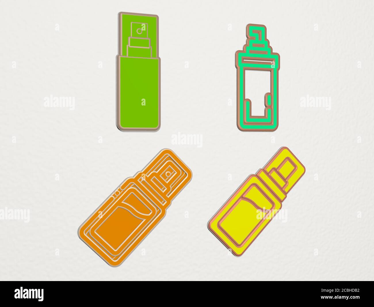 foundation 4 icons set - 3D illustration for construction and ...