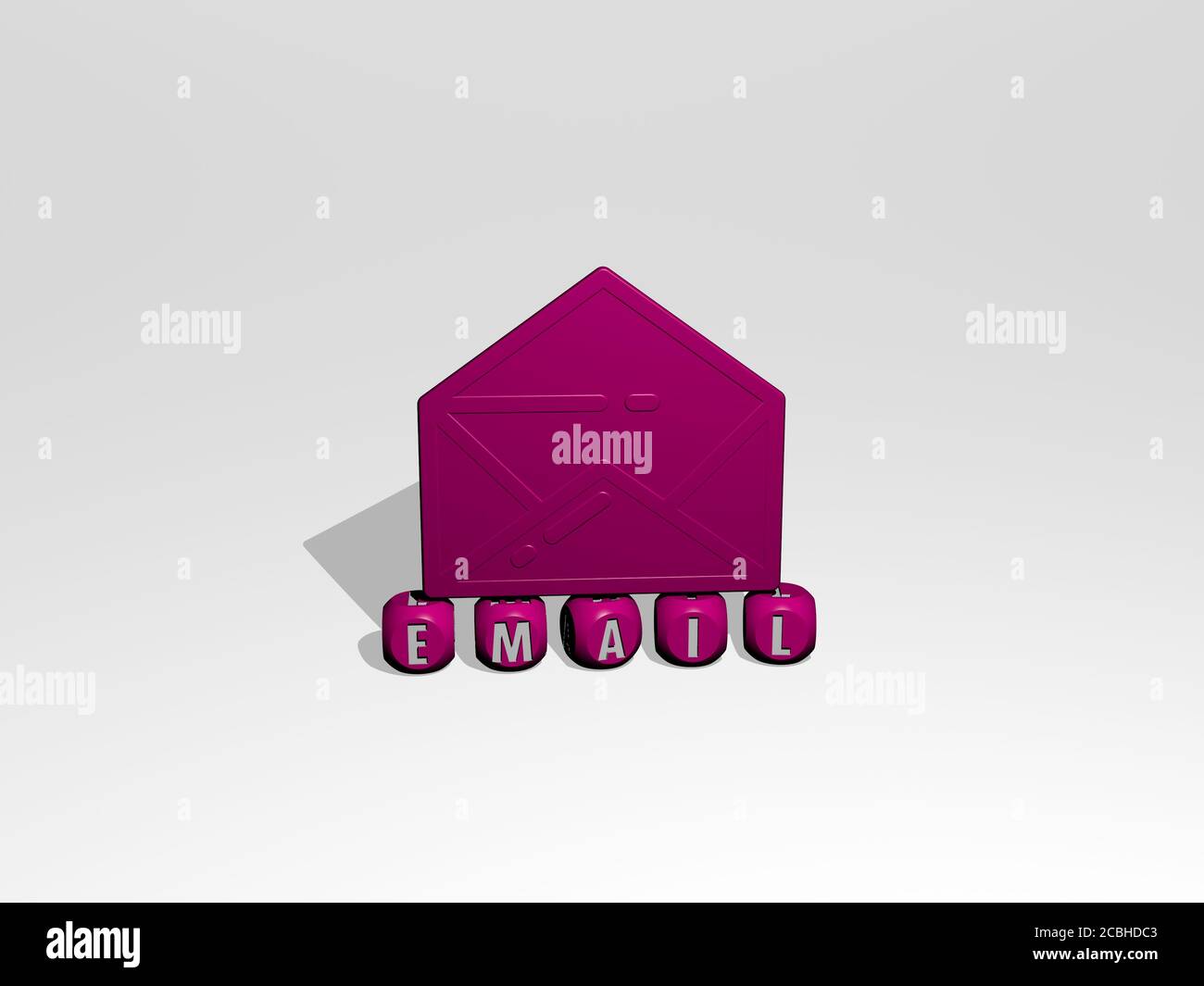 email 3D icon over cubic letters - 3D illustration for business and ...