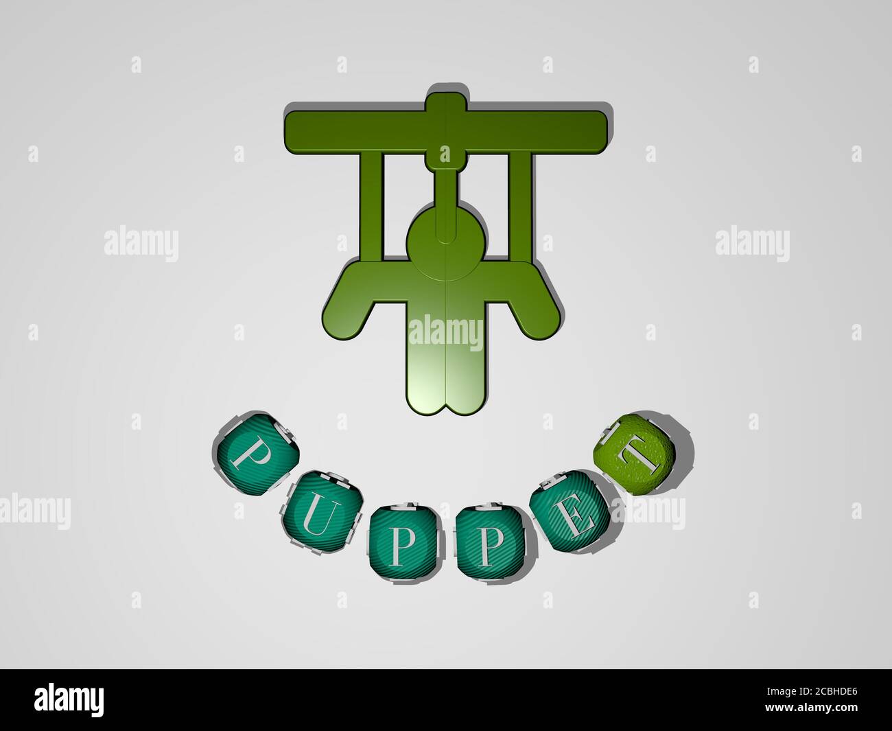 puppet text around the 3D icon - 3D illustration for background and ...
