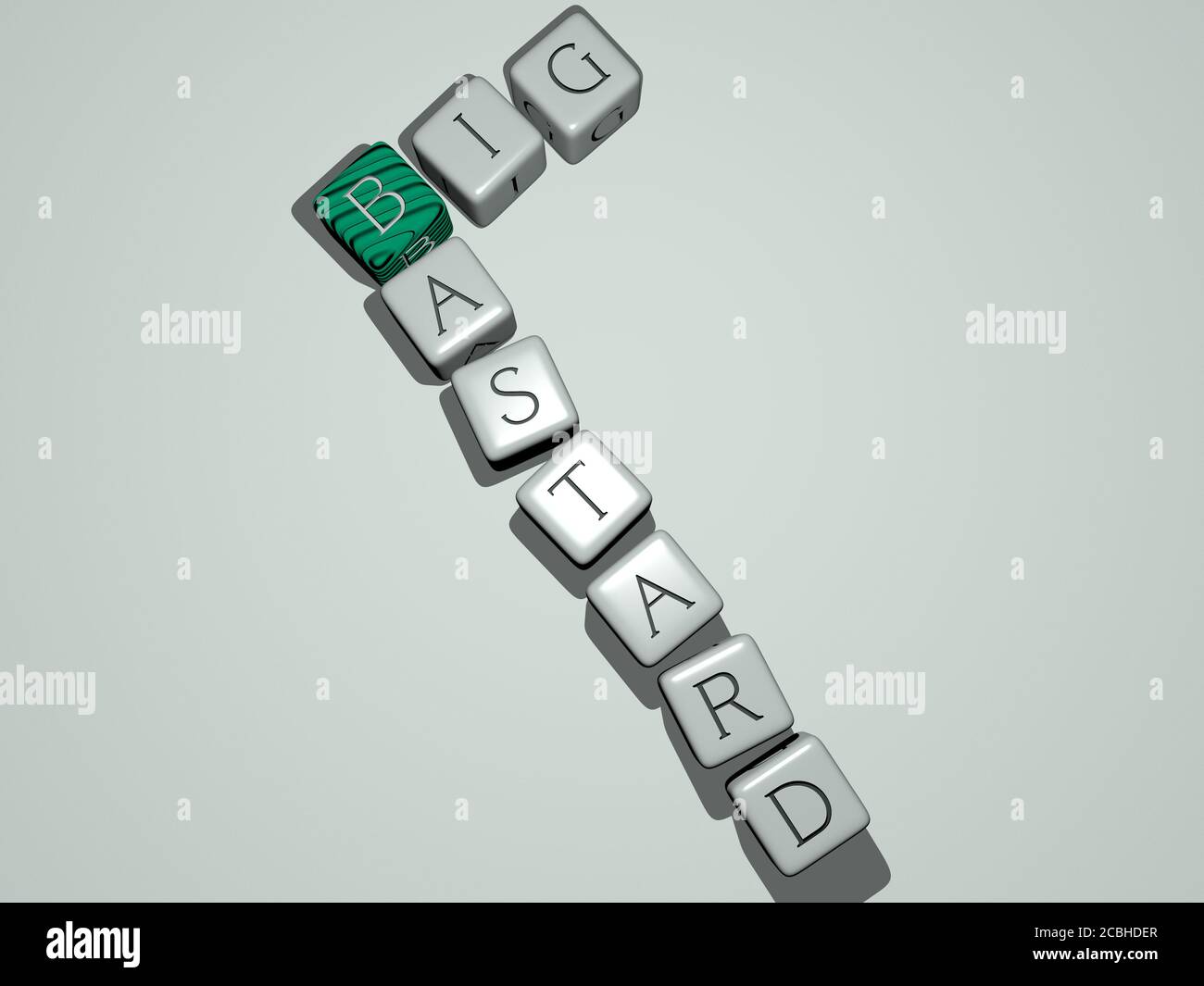 big bastard crossword by cubic dice letters - 3D illustration for ...