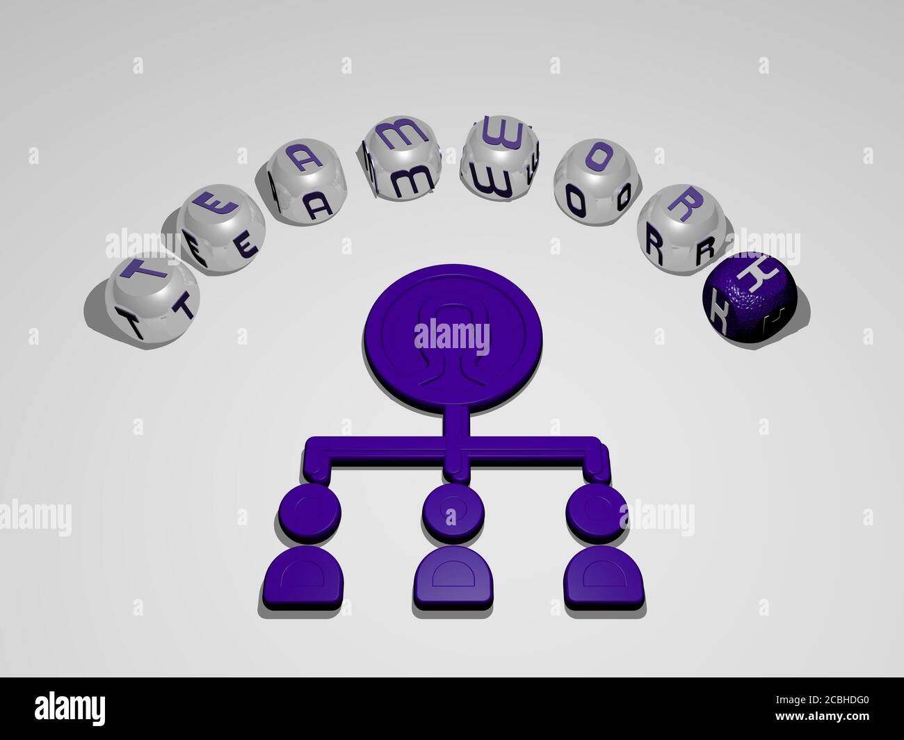 TEAMWORK 3D icon surrounded by the text of cubic letters - 3D ...