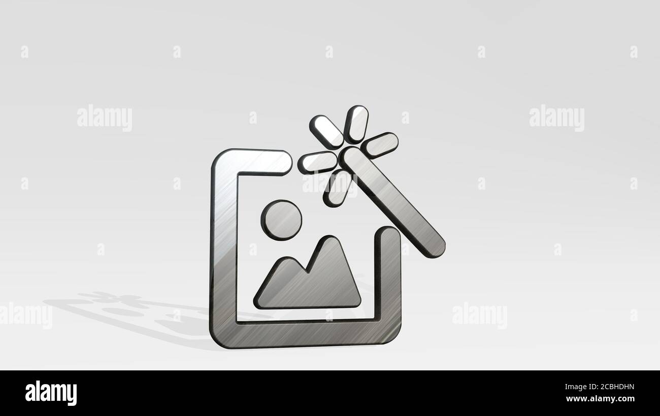 retouch landscape 3D icon standing on the floor - 3D illustration for ...