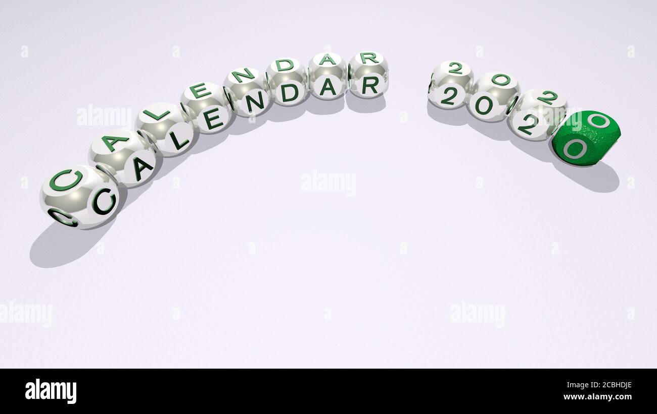 CALENDAR combined by dice letters and color crossing for the related ...