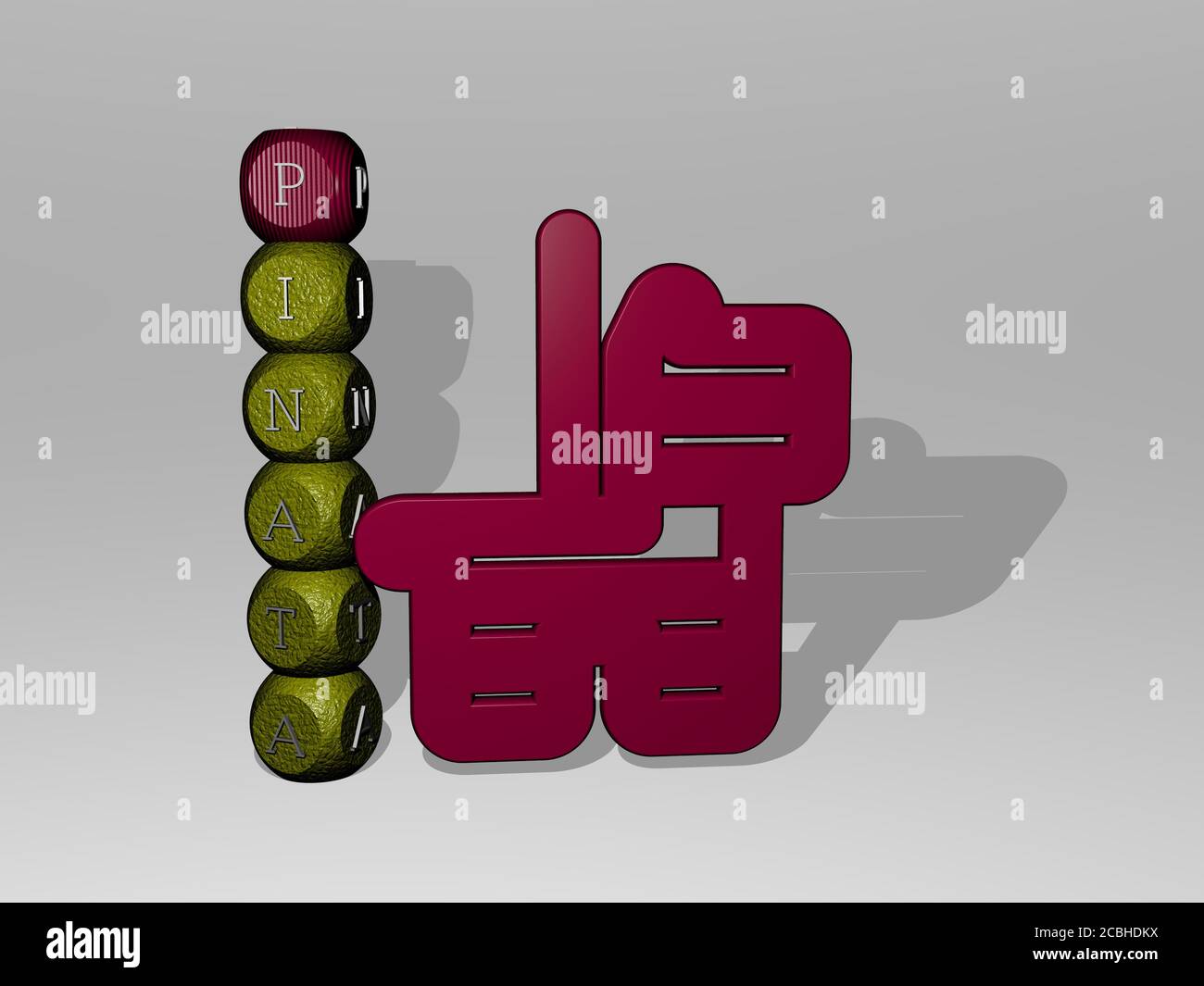 PINATA 3D icon and dice letter text - 3D illustration for piñata and ...