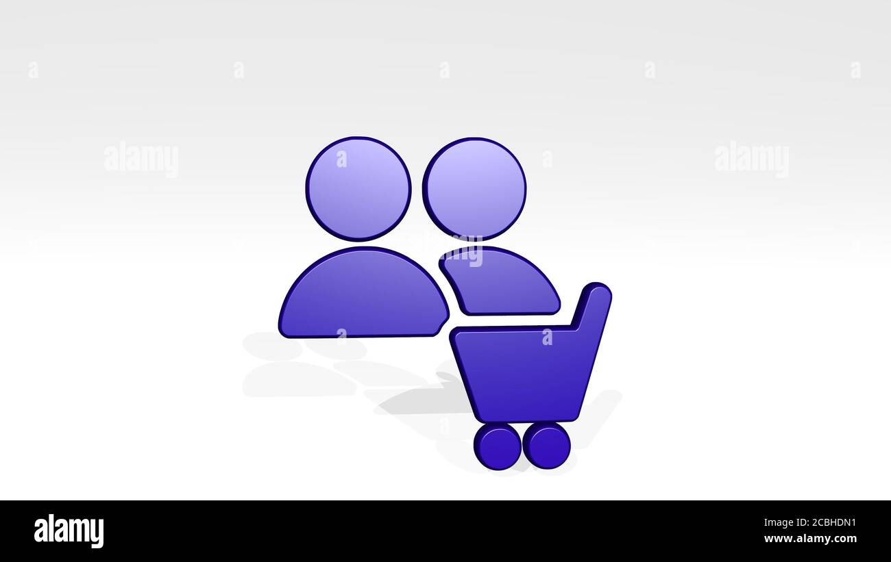 MULTIPLE ACTIONS CART 3D icon casting shadow - 3D illustration for ...