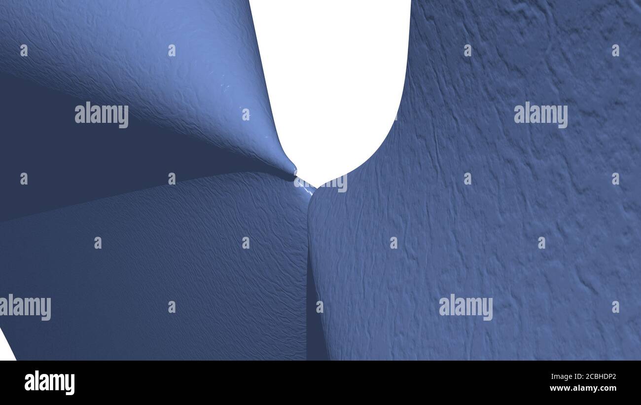 3D illustration of a geometrical shape of ROYAL BLUE color on a white ...