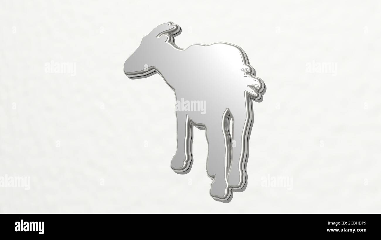 goat 3D drawing icon - 3D illustration for animal and background Stock ...