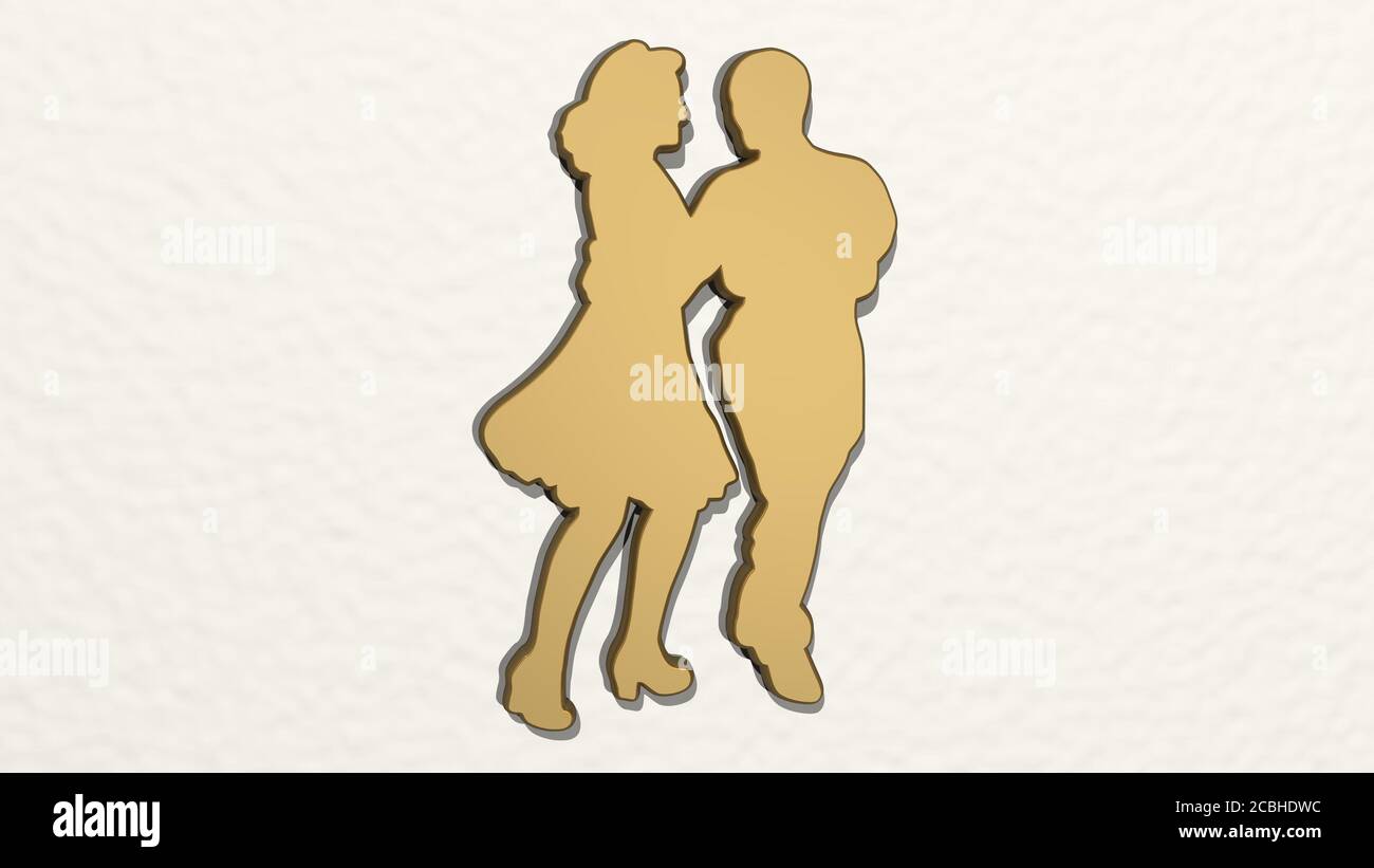 ROMANTIC COUPLE 3D drawing icon - 3D illustration for background and ...