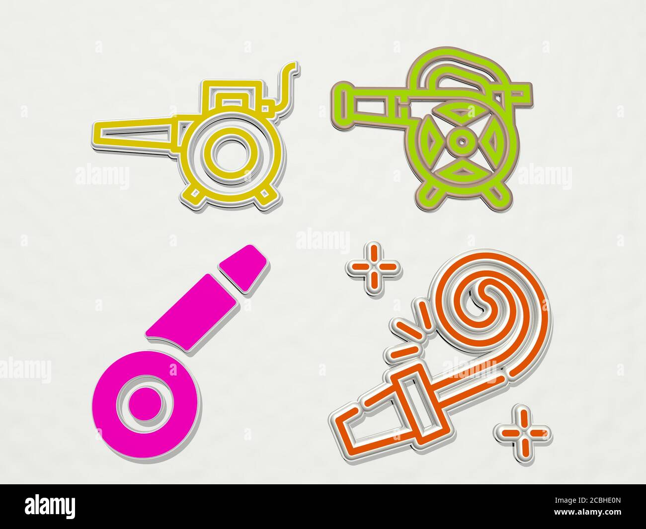 blower 4 icons set - 3D illustration for air and background Stock Photo ...
