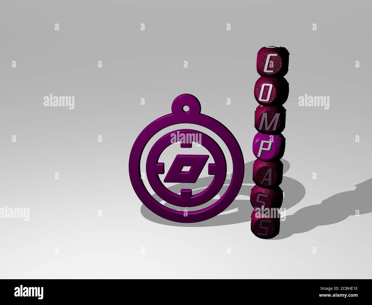 compass text beside the 3D icon - 3D illustration for background and ...