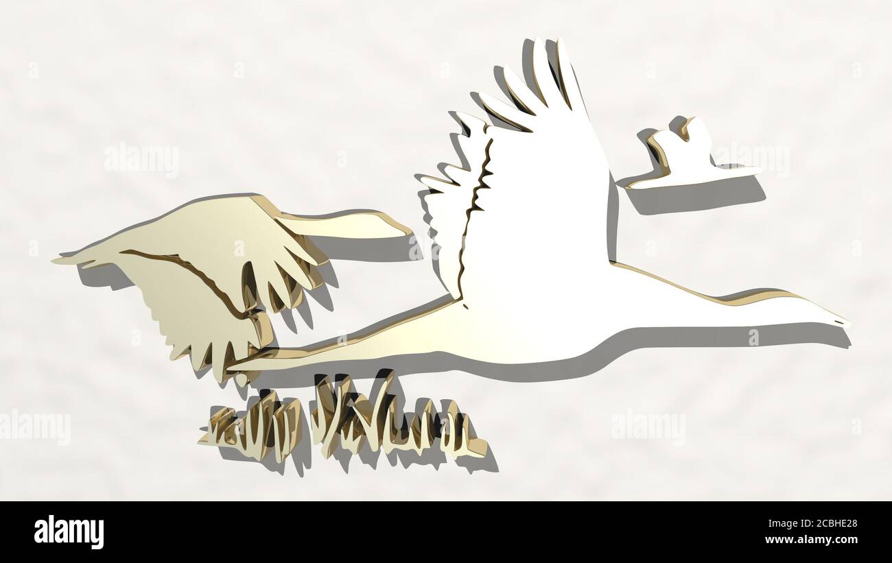 bird 3D drawing icon - 3D illustration for animal and background Stock ...