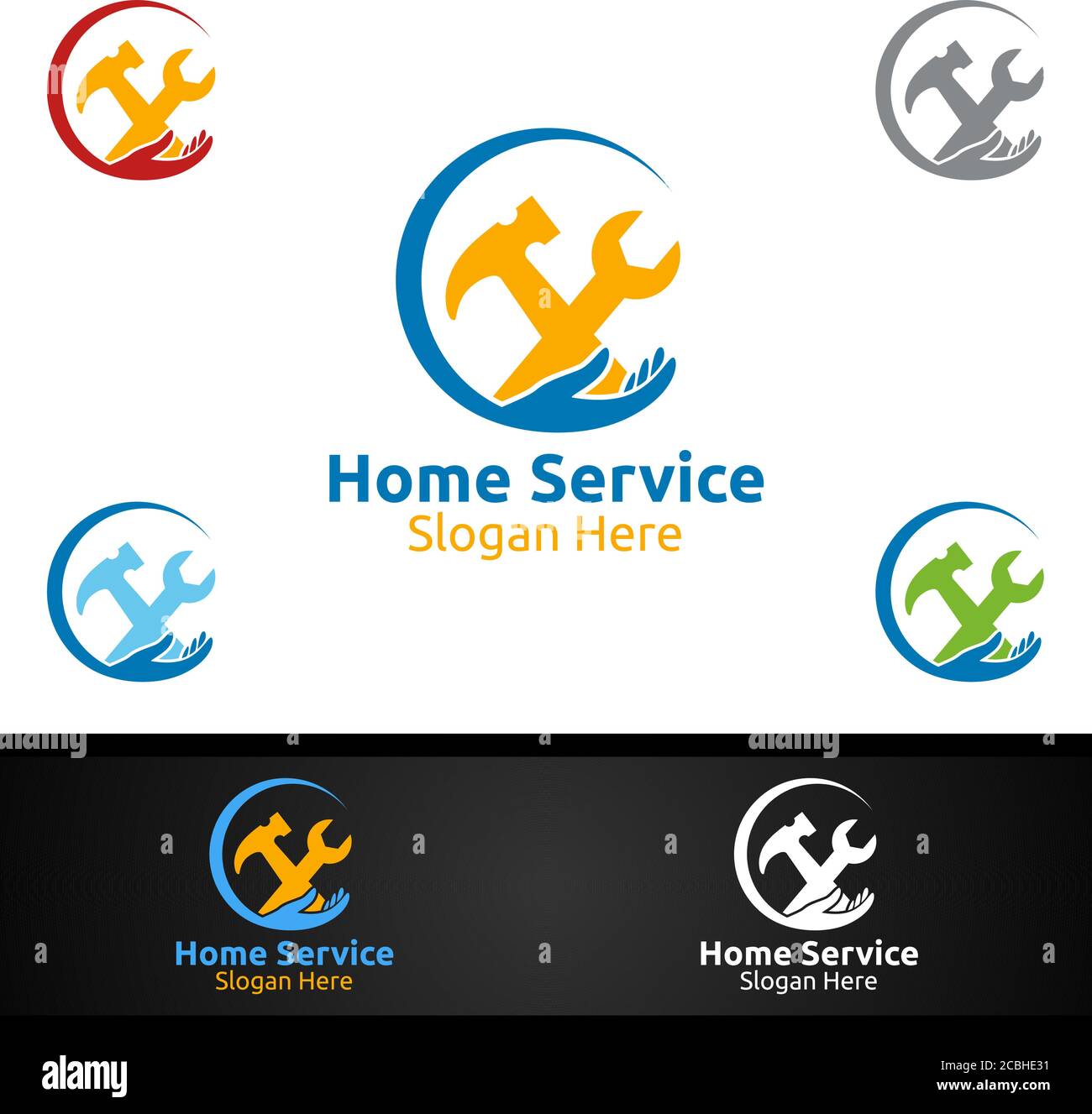 Real Estate and Fix Home Repair Services Logo Design Stock Vector Image ...