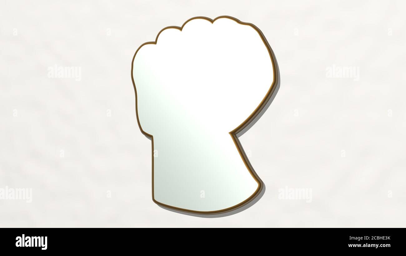 protest hand fist 3D drawing icon - 3D illustration for editorial and ...