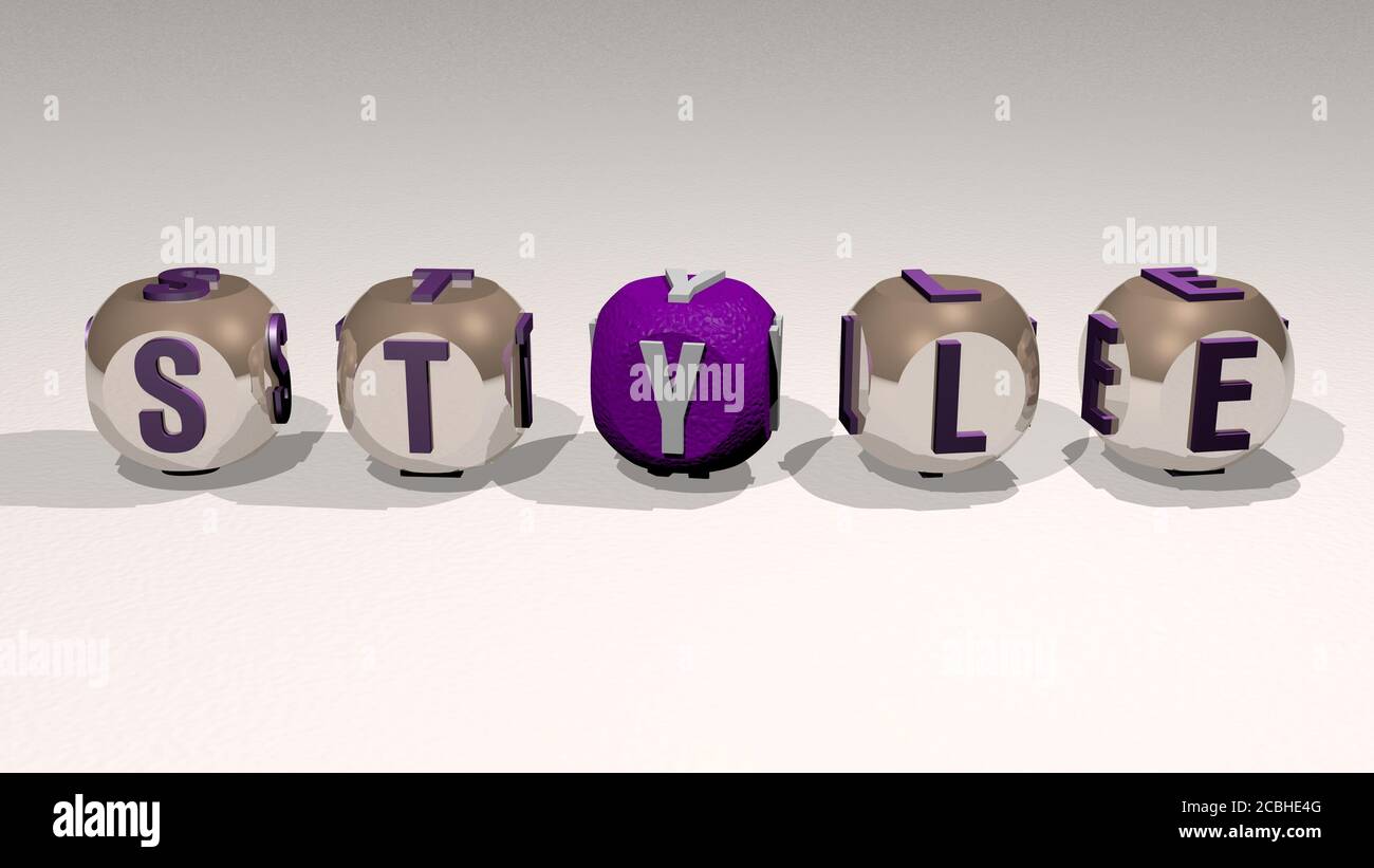 style text of cubic individual letters - 3D illustration for background ...