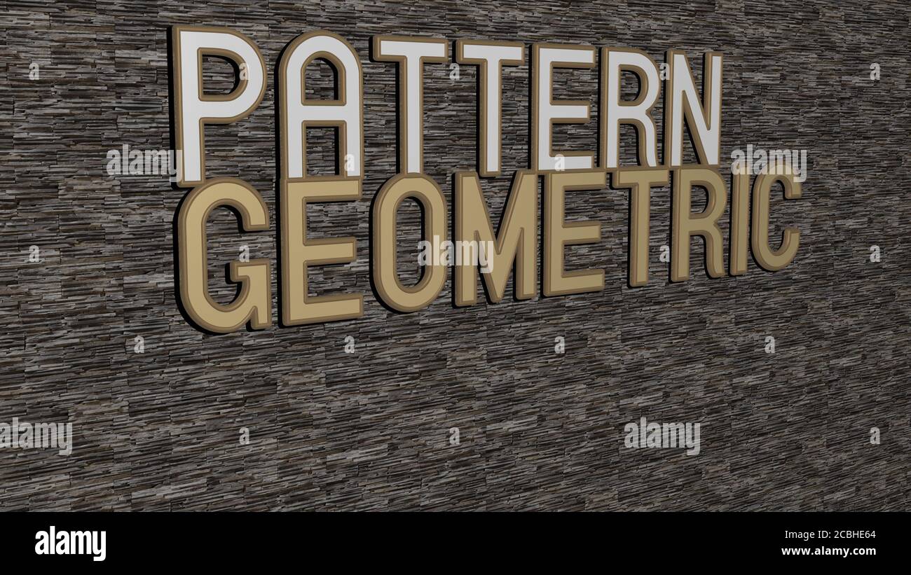 pattern geometric text on textured wall - 3D illustration for ...