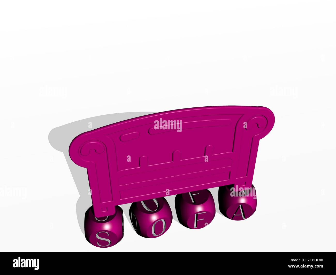 SOFA cubic letters with 3D icon on the top - 3D illustration for home ...