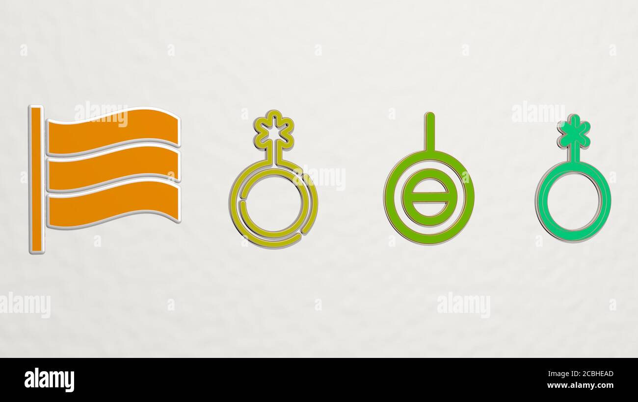 GENDERQUEER 4 icons set - 3D illustration Stock Photo - Alamy