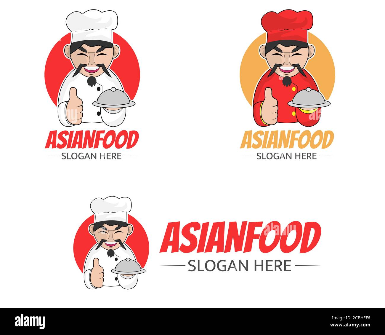 Illustration vector design of asian chef logo for asian food Stock ...