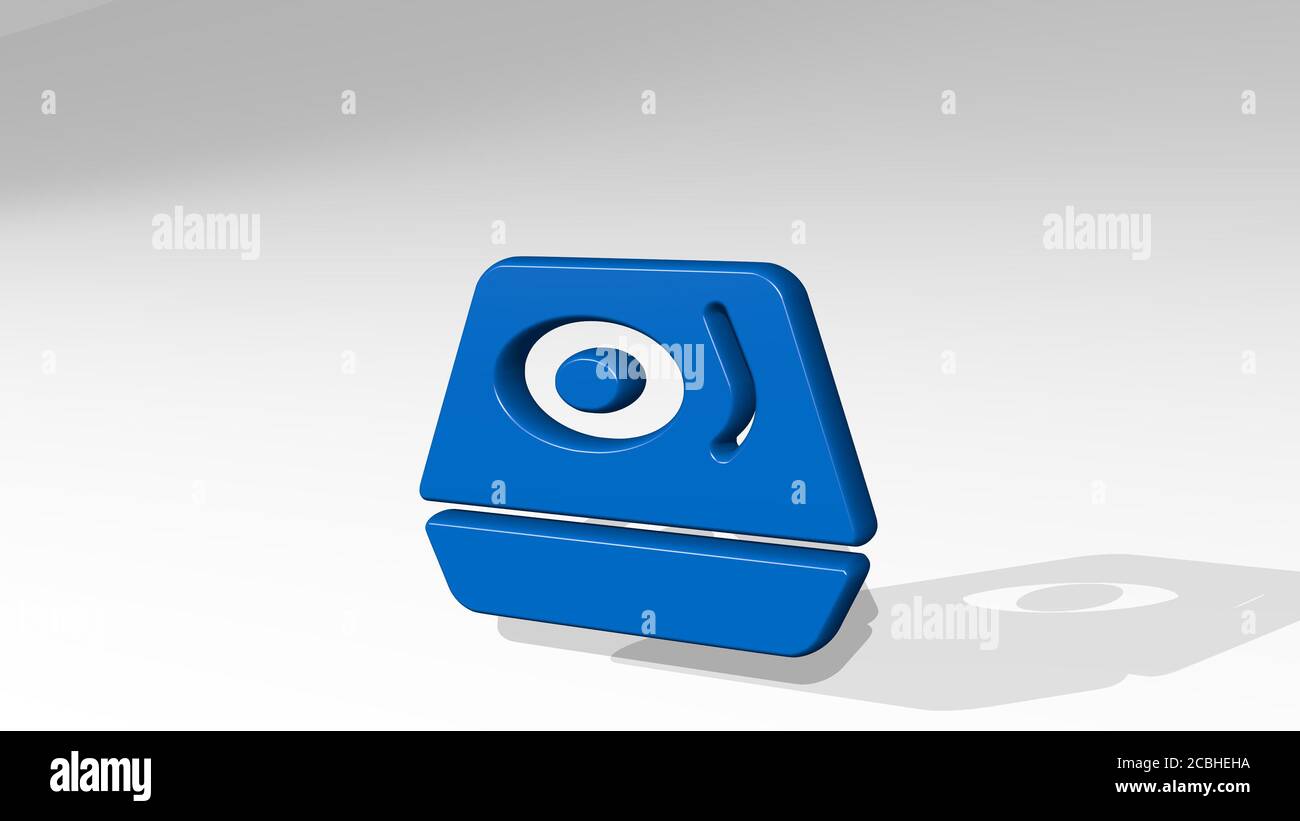 VINYL RECORD PLAYER 3D icon casting shadow - 3D illustration for ...