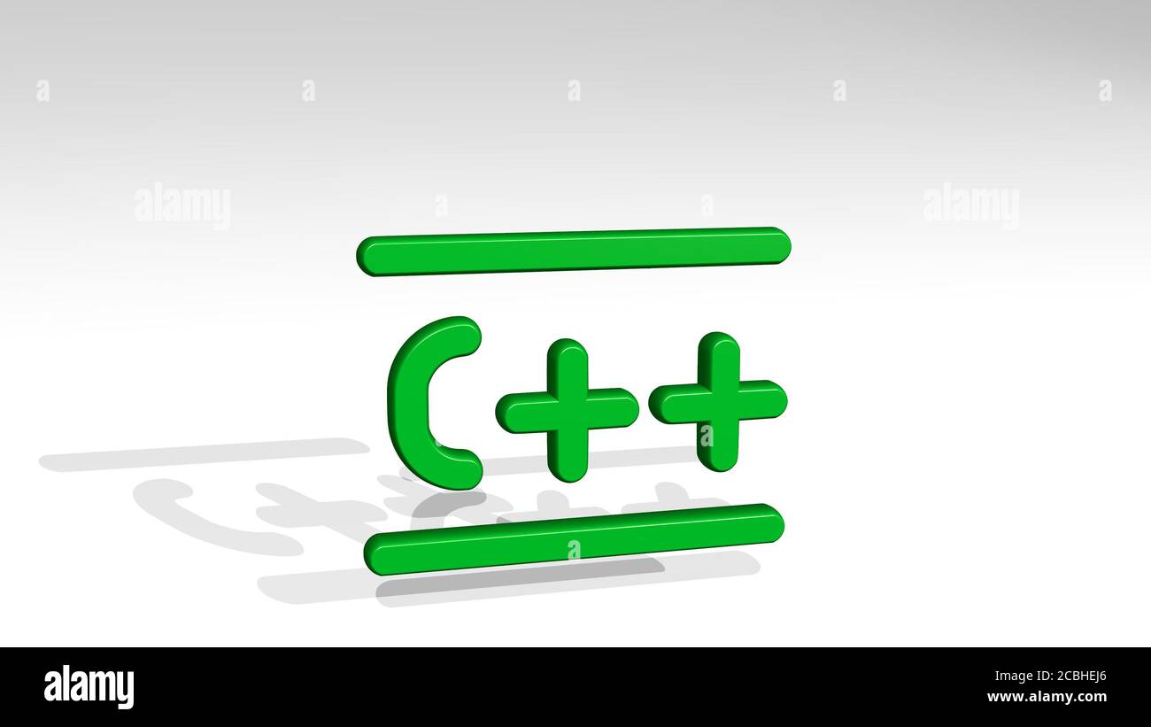 C PLUS PLUS 3D icon casting shadow - 3D illustration for background and ...