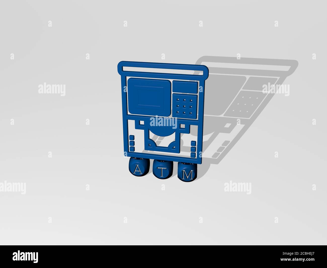 atm 3D icon over cubic letters - 3D illustration for bank and card ...