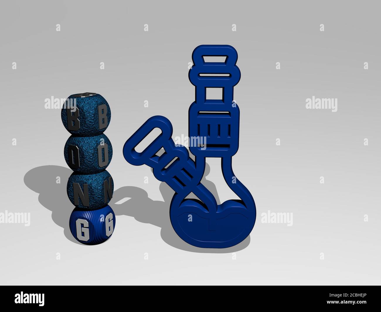 BONG 3D icon and dice letter text - 3D illustration for background and ...